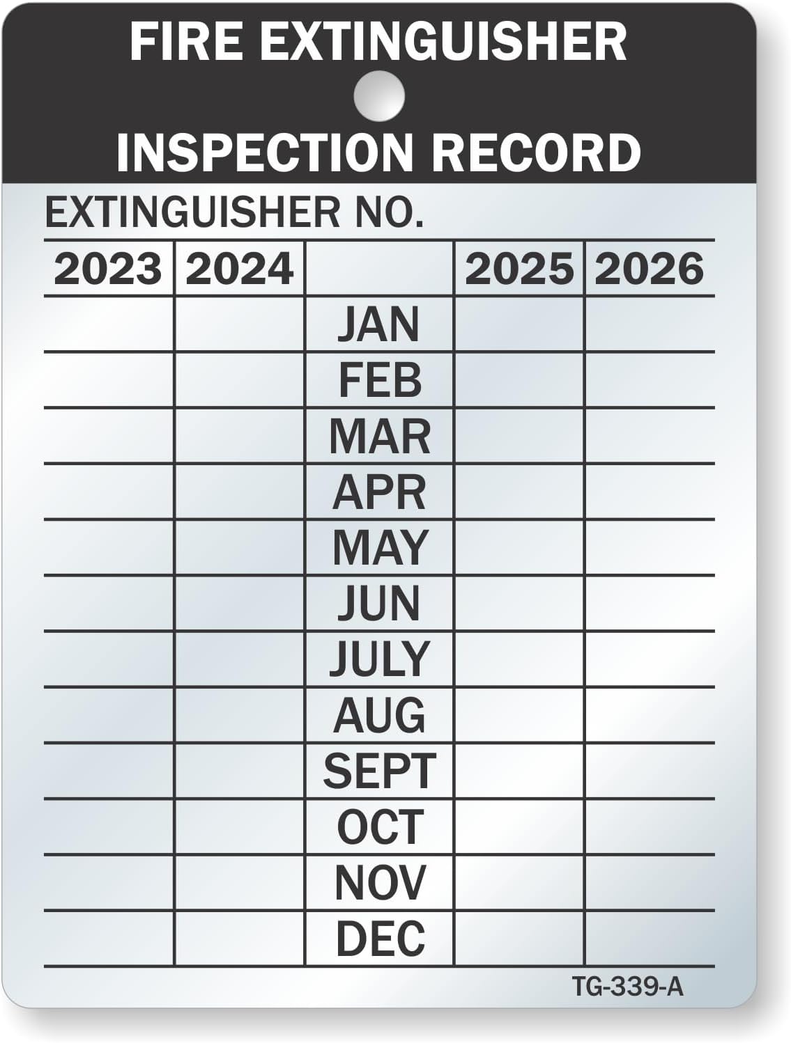 SmartSignÃ‚Fire Extinguisher Inspection Record - Year 2019 to 2022 ...
