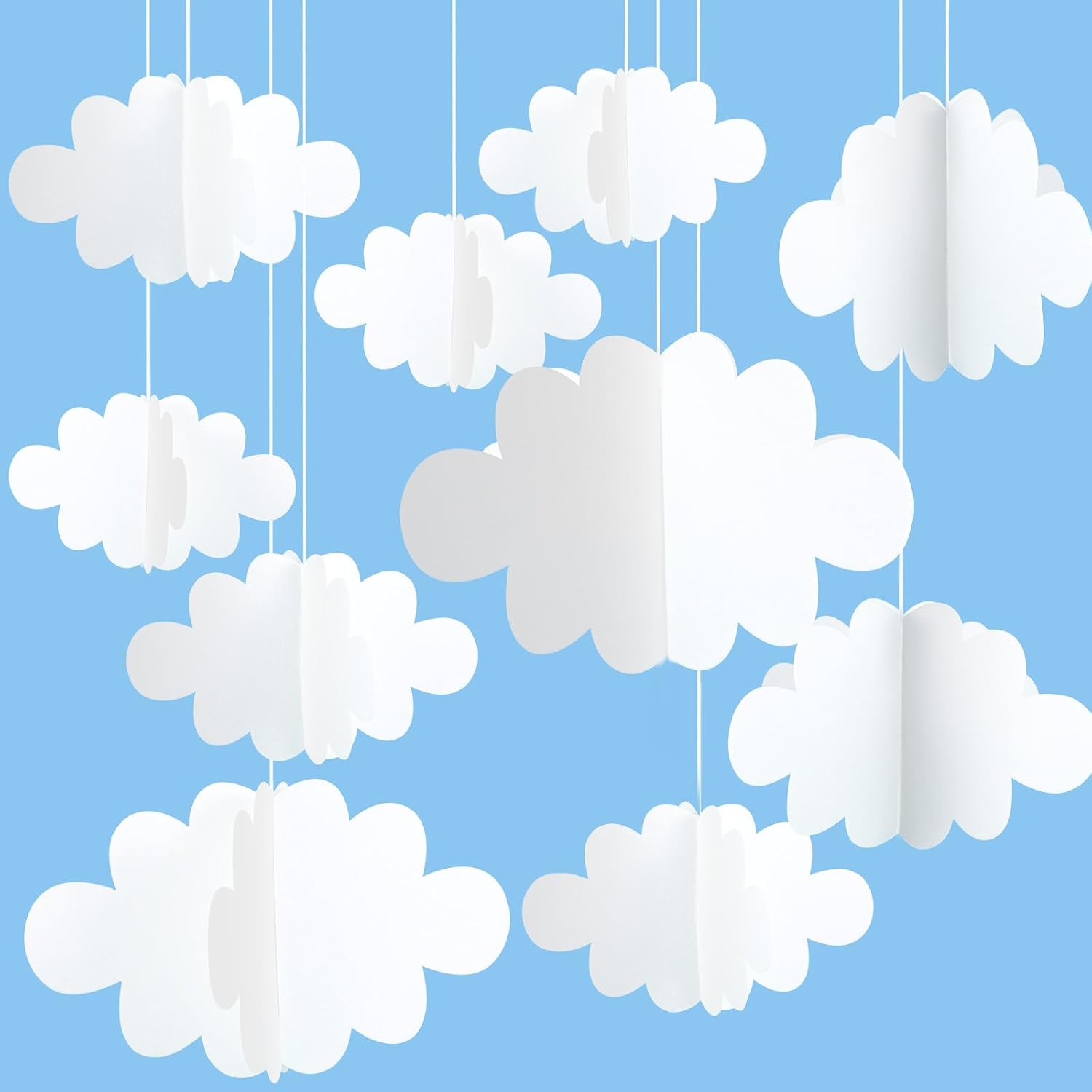 16 Pcs 3D Cloud Decorations Hanging Clouds for Ceiling Cloud Party ...