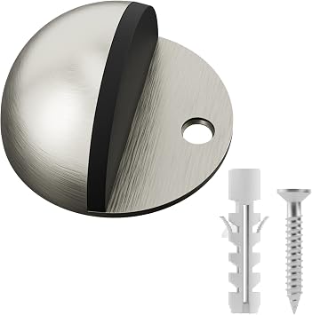 Amazon.com: Stainless Steel Rubber Floor Mounted Hemisphere Door ...