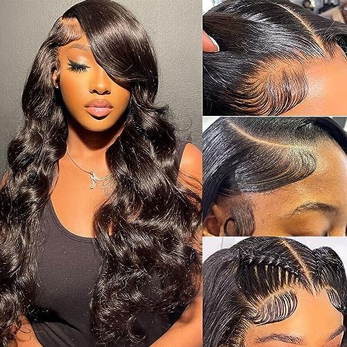 Amazon.com : Yuyongtai 24 Inch Body Wave 13x4 Lace Front Wigs Human ...
