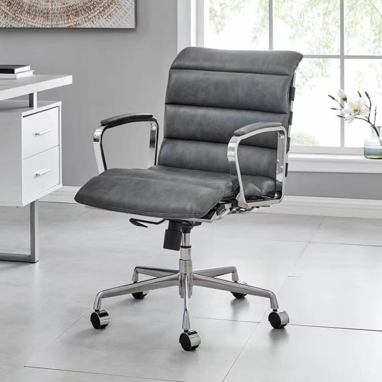 Amazon.com: Modern Swivel Office Desk Chair Luxury Executive boss ...