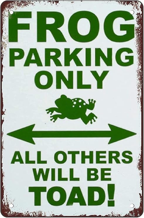Amazon.com: Frog Parking Only Funny Bar Wall Decor Home Decor Retro ...