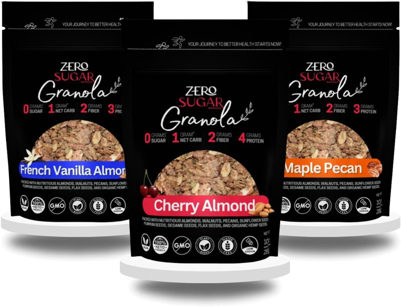 Amazon.com: Zero Sugar Granola – VARIETY PACK – Healthy Cereal Granola ...