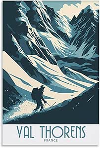 Amazon.com: Val Thorens France Vintage Travel Posters Mountain Wall Art ...
