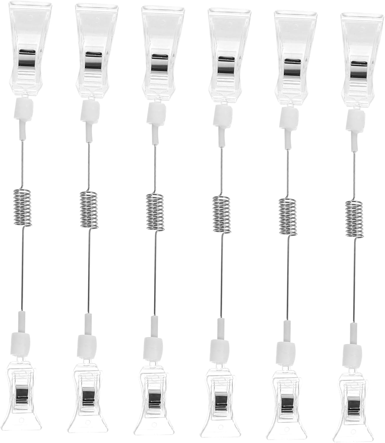 TEHAUX Clear Clips 6pcs Advertising Clip Double-ended Clip Emblems Sign ...