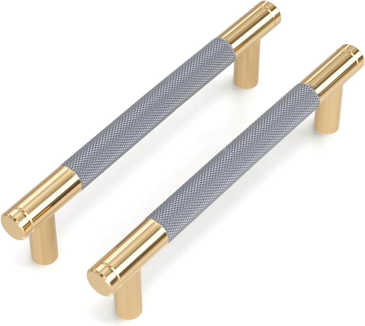 Rergy Cabinet Handles Knurled Drawer Pulls and Knobs 10Pack Grey&Gold ...