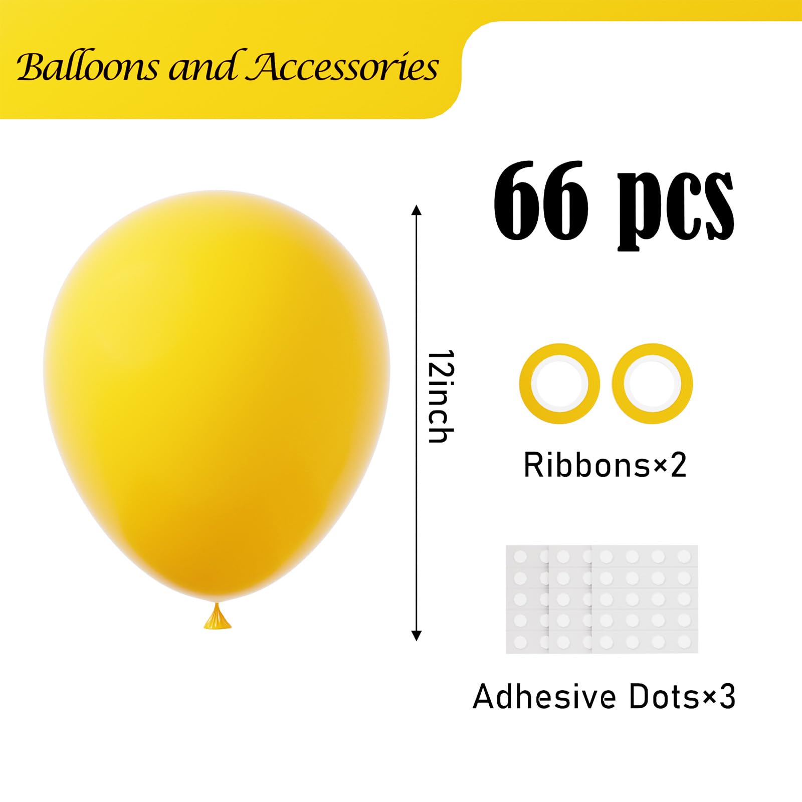 Snapklik.com : Lemon Yellow Balloons, 66pack 12inch Mustard Yellow ...