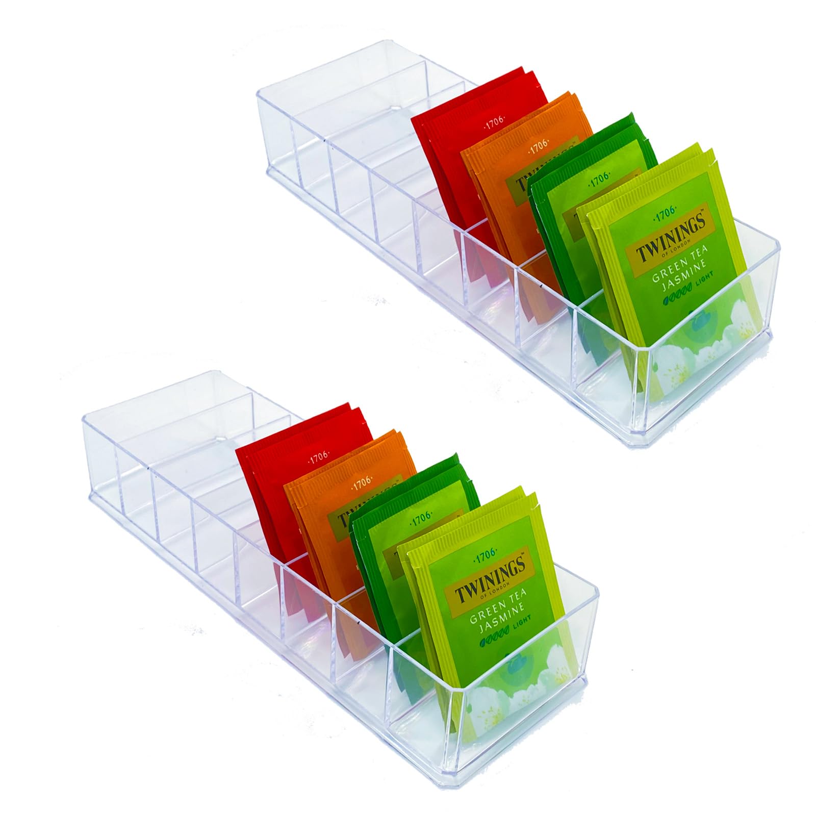 Amazon.com: SHRINGNE 2 Pieces Clear Tea Bag Organizer Plastic Tea ...