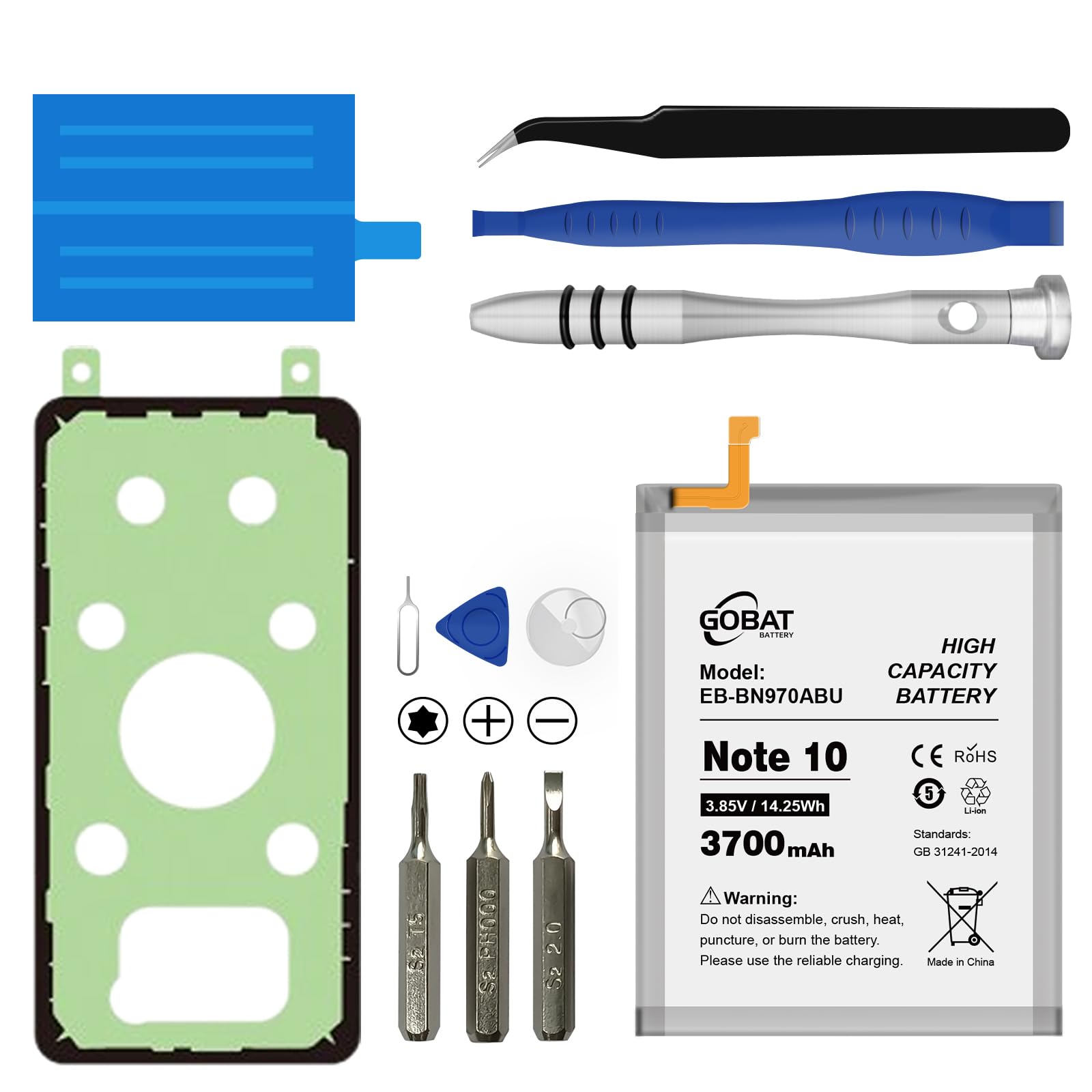 Amazon.com: GOBAT Replacement for Samsung Galaxy Note 10 Battery ...