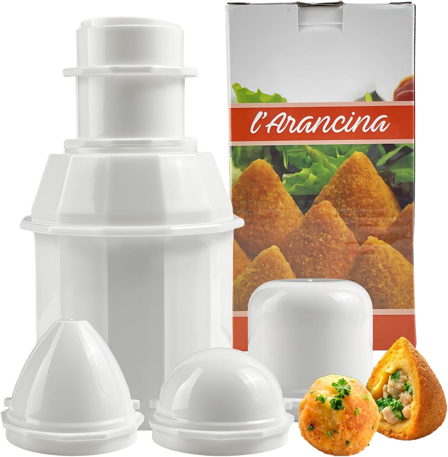 Amazon.com: 3-in-1 Rice Ball Mold Creates Round Conical & Cylindrical ...