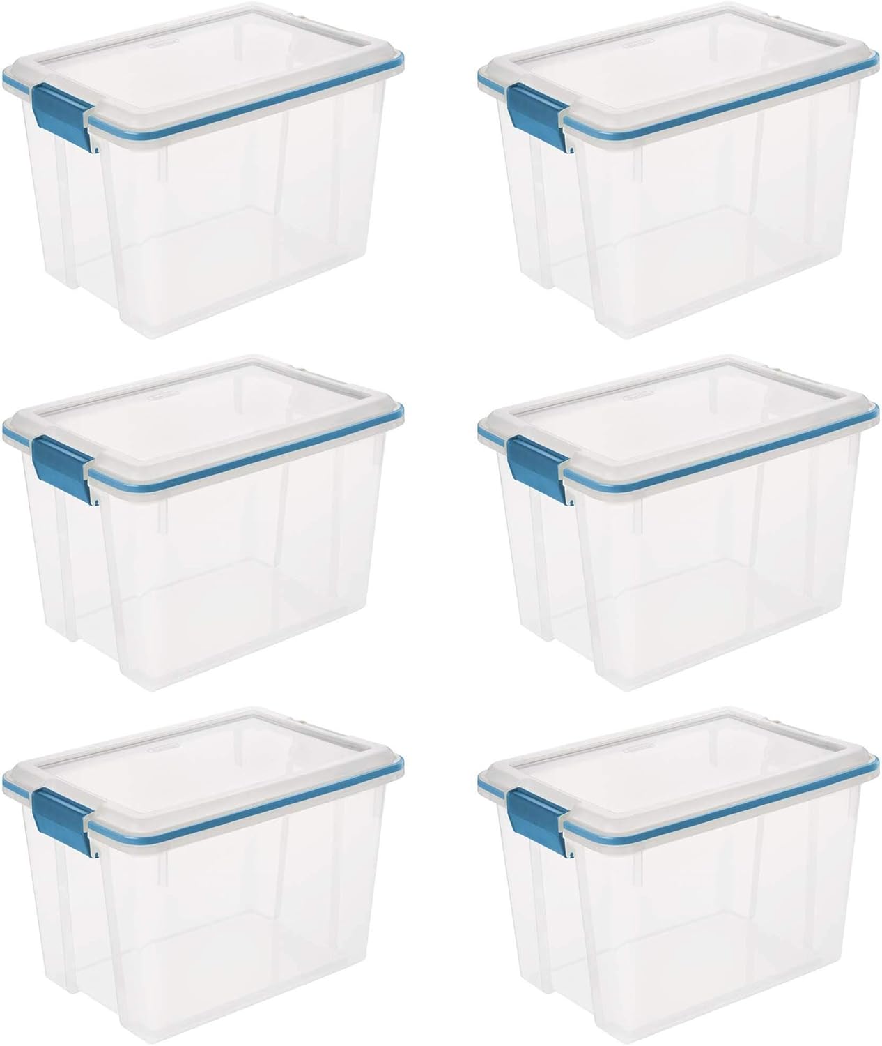 Sterilite 6-Pack Gasket Box Weather-Resistant Storage Bins 20 Quart