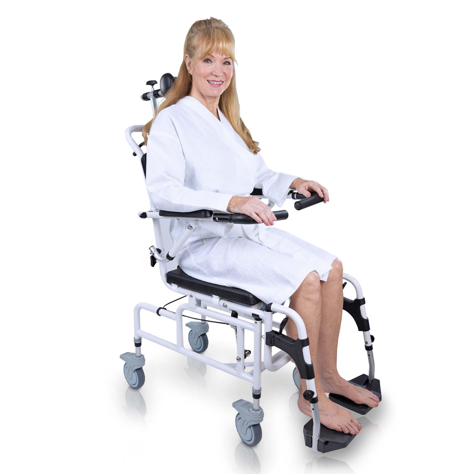 Vive Reclining Shower Chair With Wheels Commode Wheelchair For Seniors ...