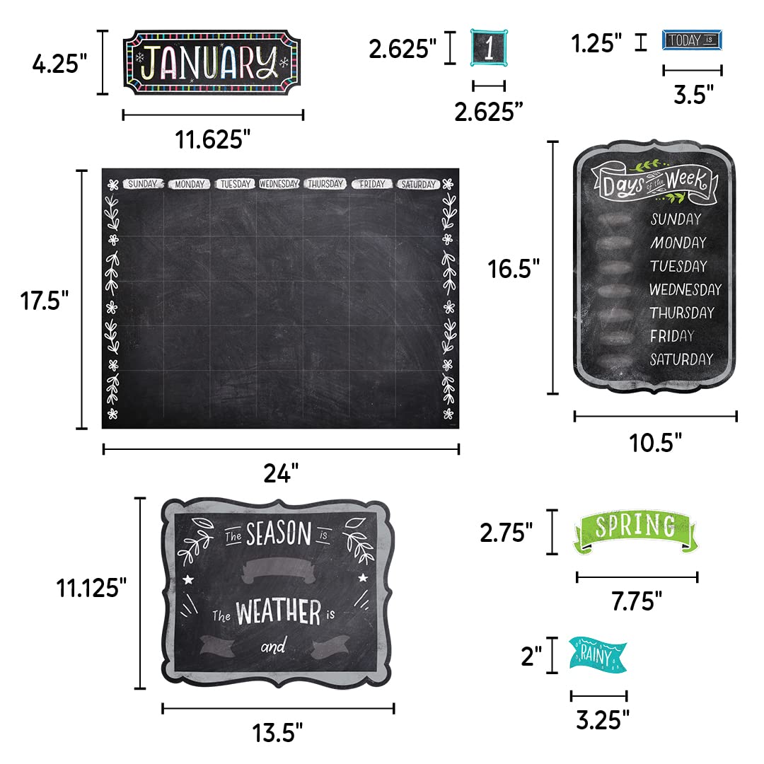 Bulletin Board Decorations Chalkboard Brights Calendar Bulletin Board ...
