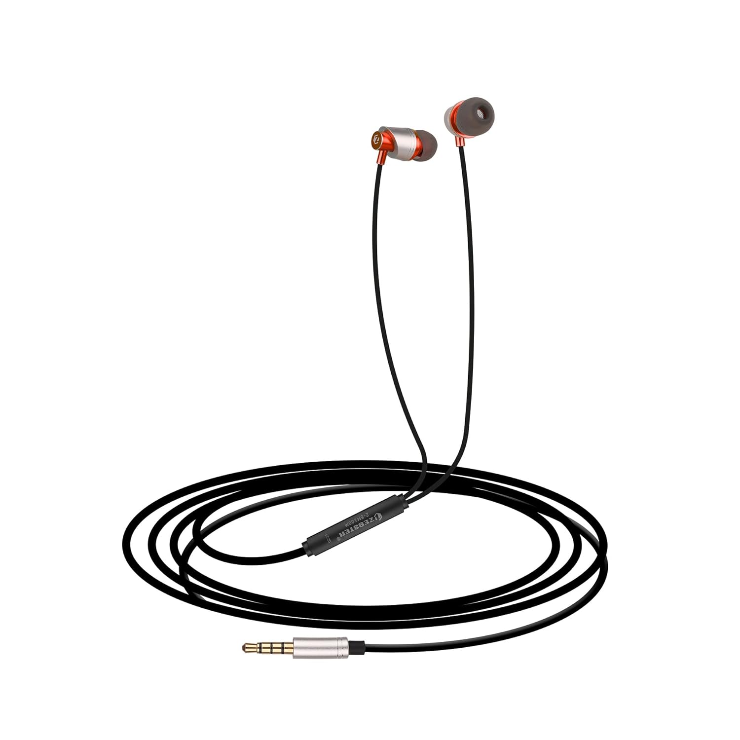 ZEBSTER Em100M Stereo Earphone with Tangle Free & Metal Design, Deep ...