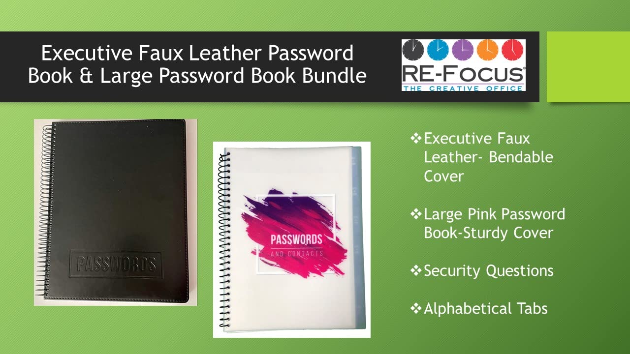 Amazon.com : Executive Faux Leather Password Book and Large Pink ...