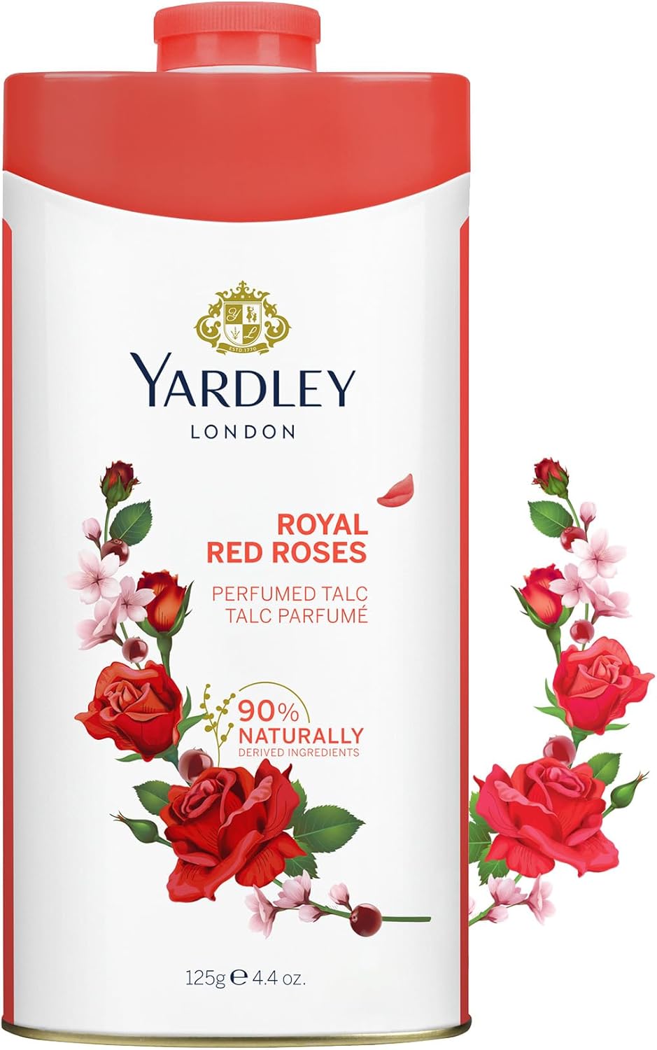Yardley London Royal Red Rose Perfumed Talcum Body Powder, all day floral rose fragrance, 125gm ...