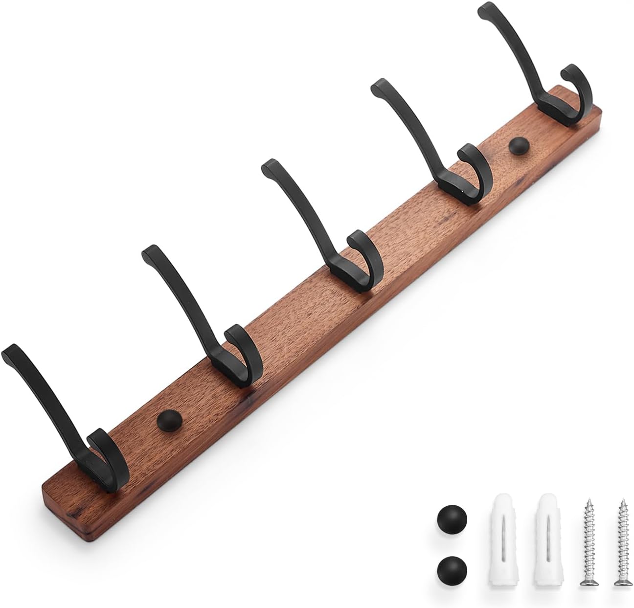 Amazon.com: SARIHOSY Coat Rack Wall Mounted, Heavy Duty Walnut Wood ...