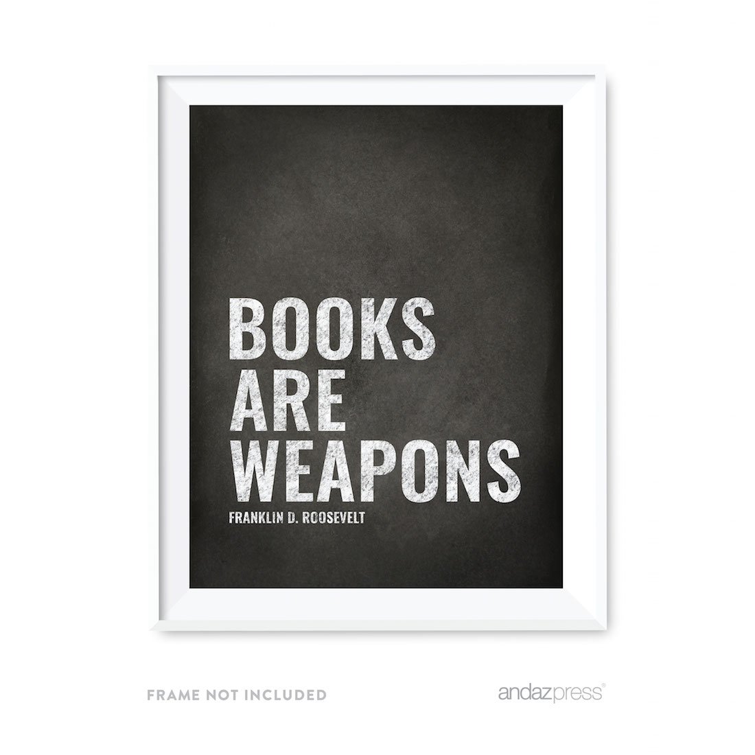 Amazon.com: Andaz Press Library Wall Art, Books are weapons, Franklin D ...