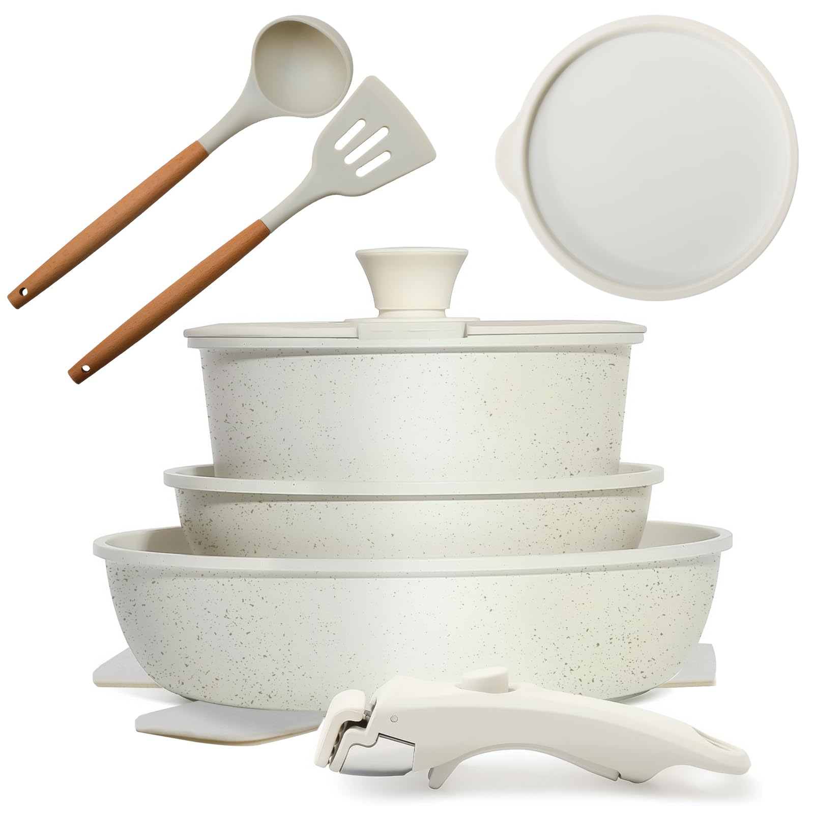 Amazon.com: Numola 10 pcs Pots and Pan Set Non Stick with Detachable ...