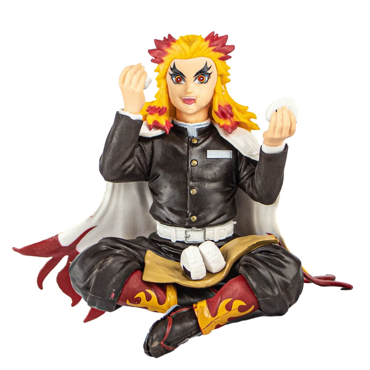 Buy NINJAMO Kyojuro Rengoku Figure Anime Demon Statue Toy Sitting Pose ...