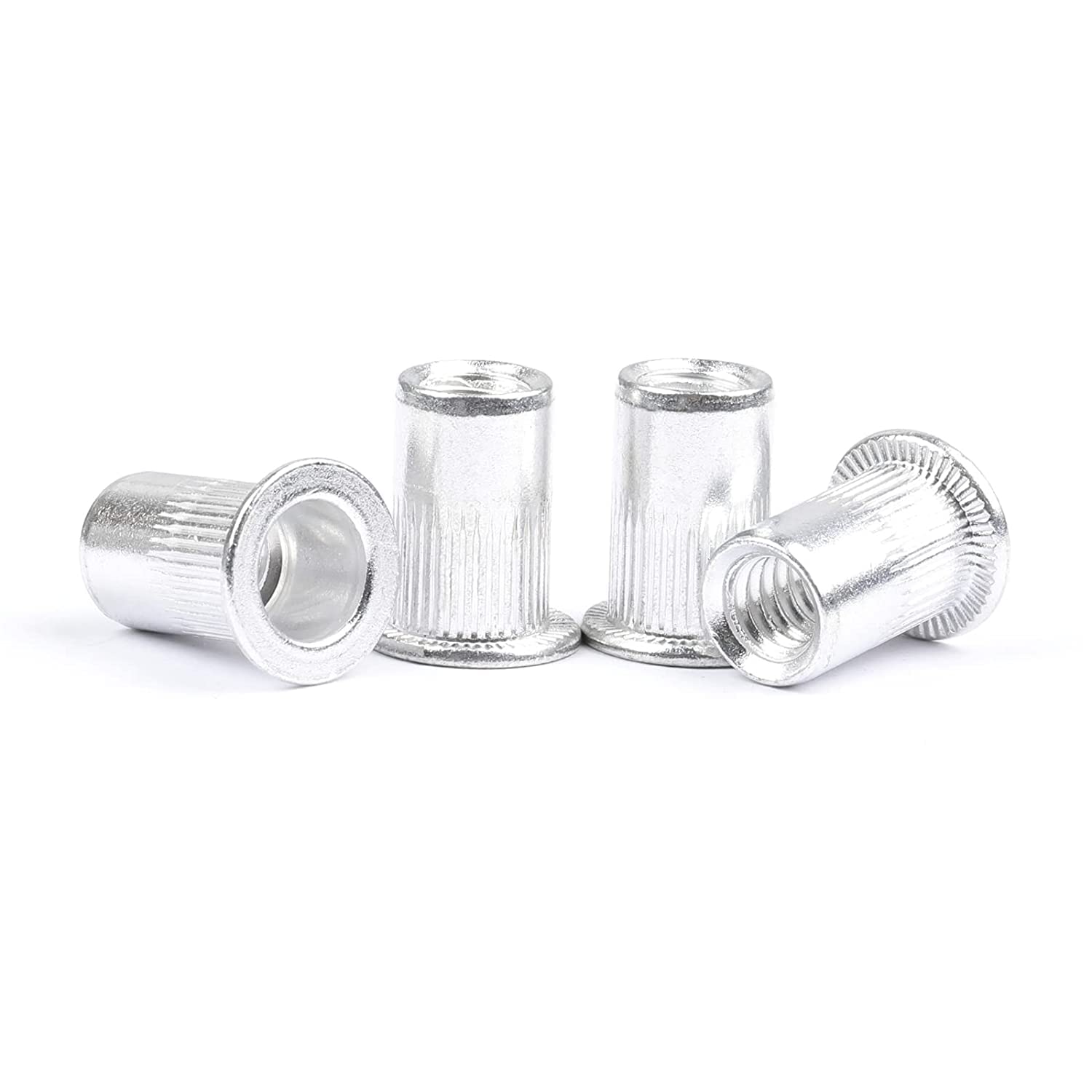 Snapklik.com : 1/4"-20 Rivet Nut Aluminum Flat Head Threaded Insert ...