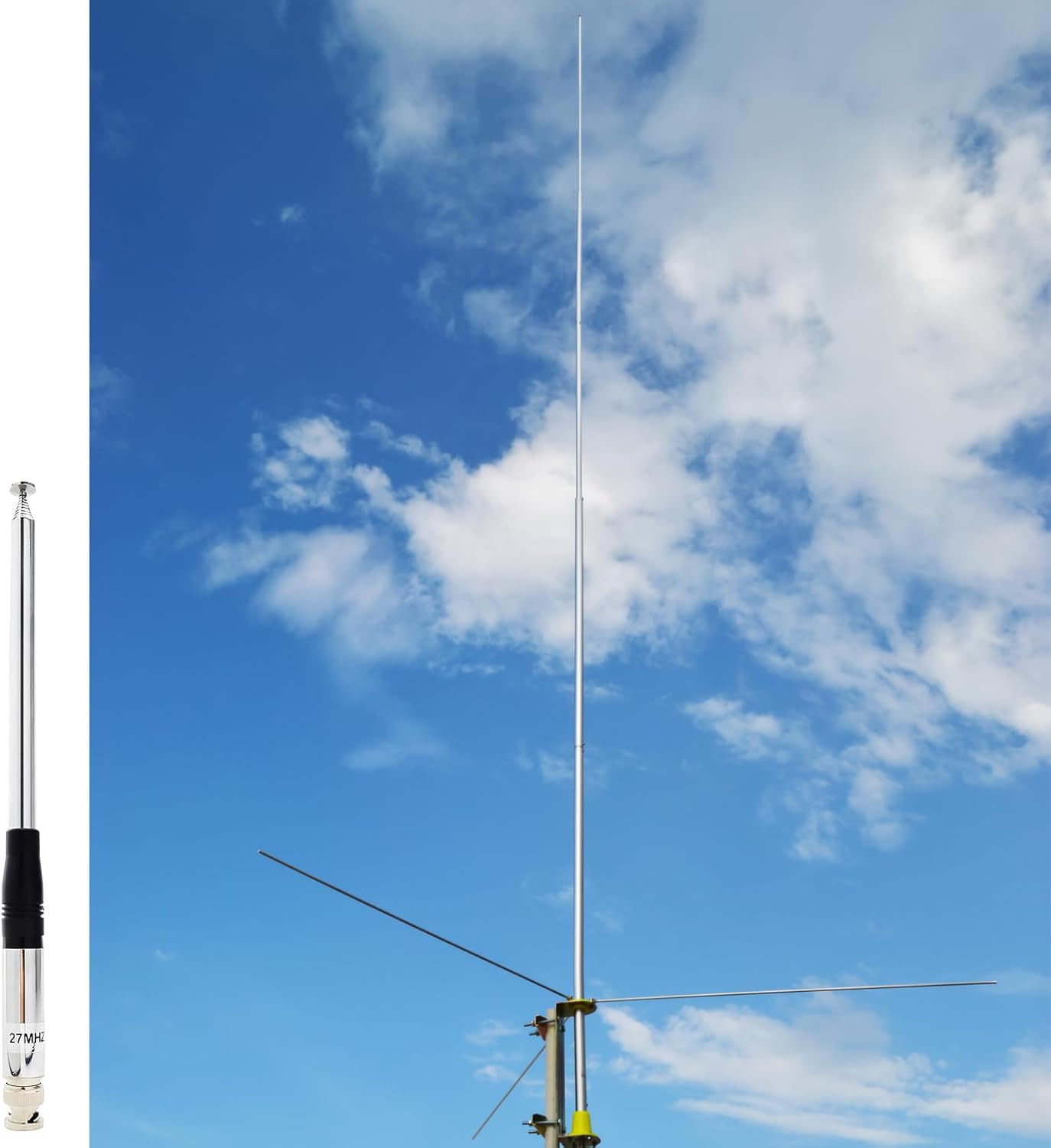Amazon.com: HYS 27Mhz Antenna 9-Inch to 51-inch Telescopic/Rod HT ...