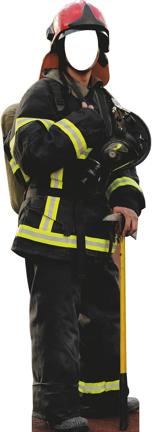 Amazon.com: SS11181 Fire Fighter Man Woman Fireman Stand in Cardboard ...