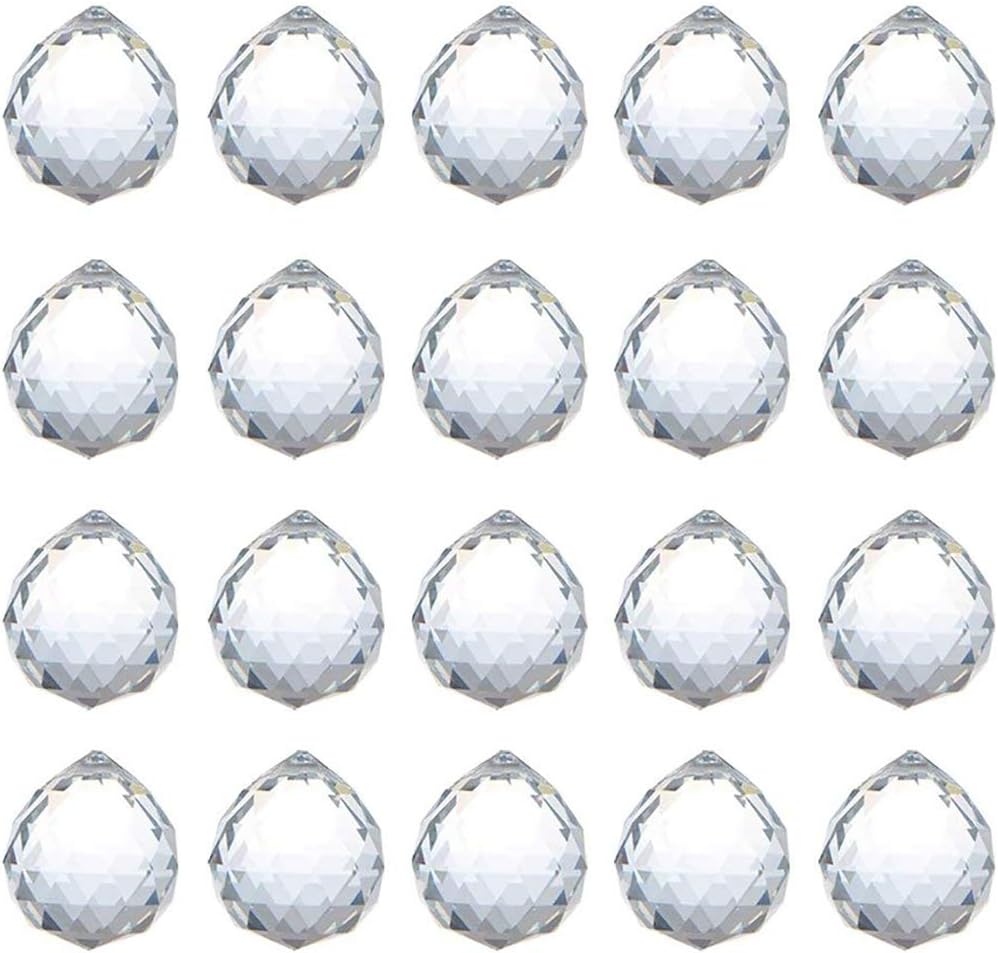 Amazon.com: Hanobo 20mm Clear Feng Shui Crystal Ball Prisms Pendant ...