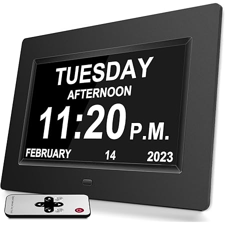 Amazon.com: TROCOTN 7 Inchs Digital Clock Calendar Clock Large Display ...