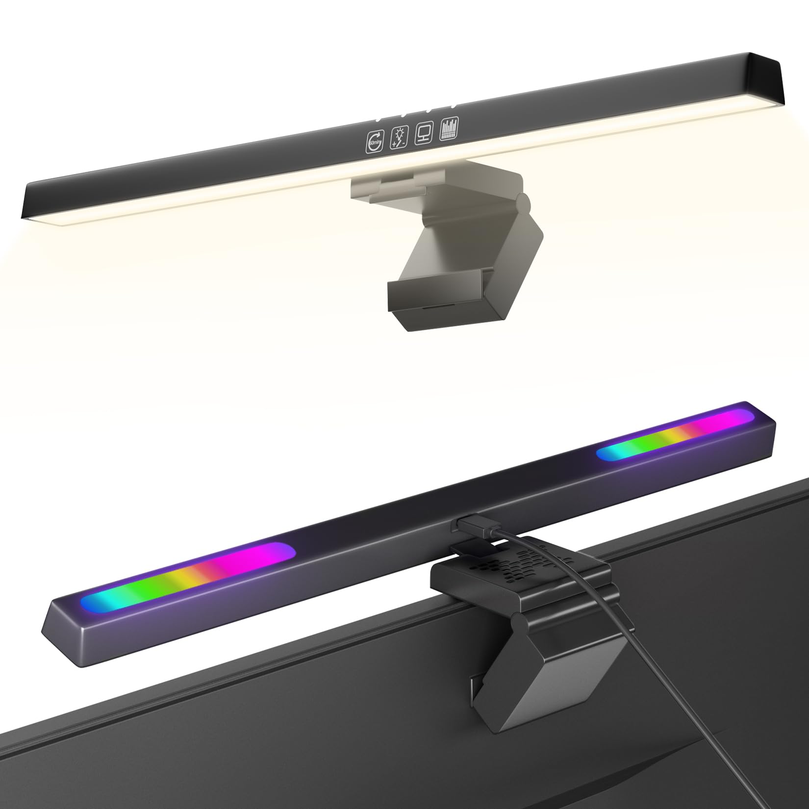Amazon.com: Geisofu Computer Monitor Light Bar with RGB Backlight ...