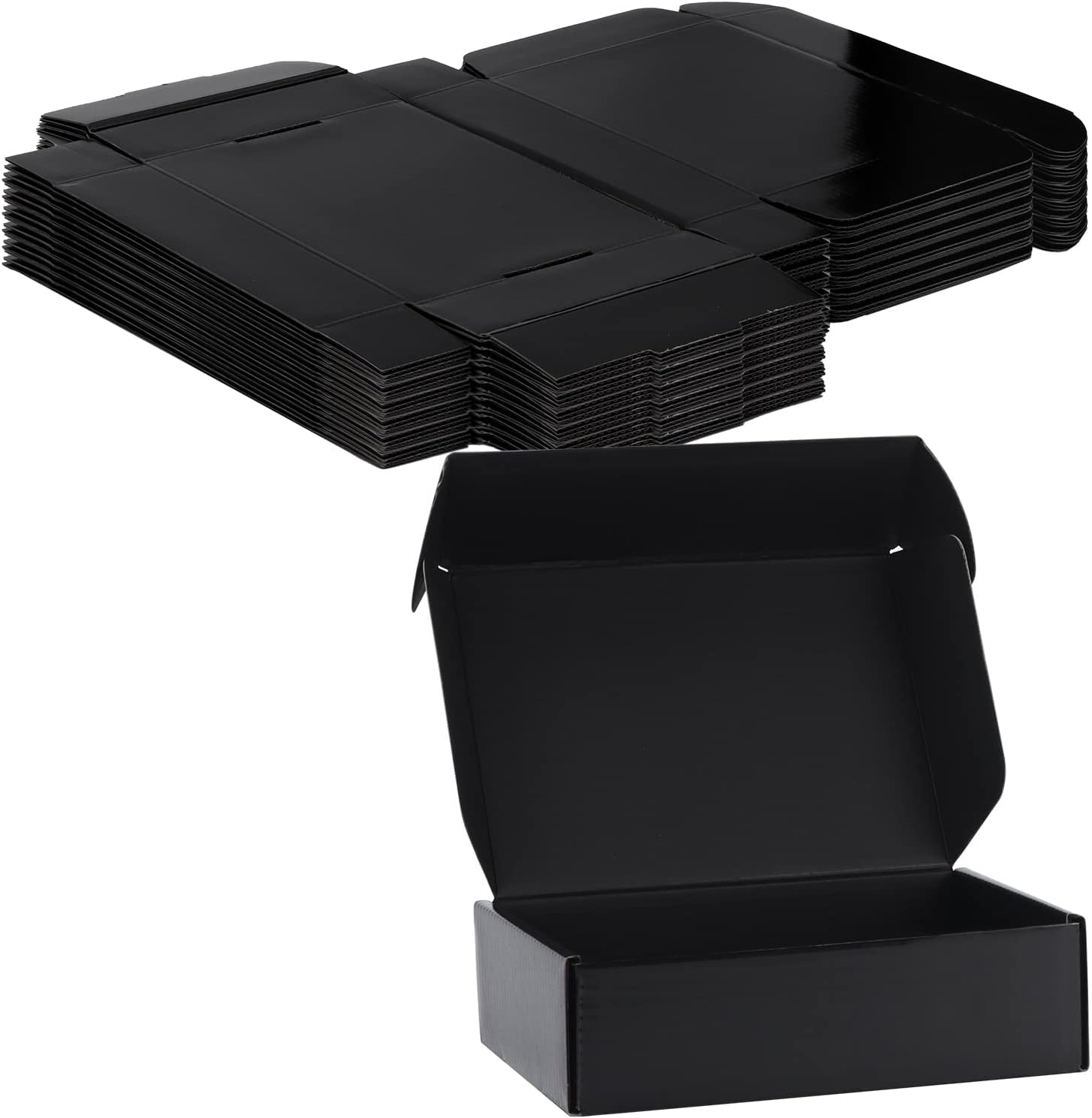 Amazon.com: VANKUTL 25 Pack - 13x10x2 Inches Small Black Shipping Boxes ...