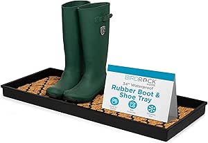 Amazon.com: Rubber Boot & Shoe Tray | Coir Insert | 34" x 14 ...