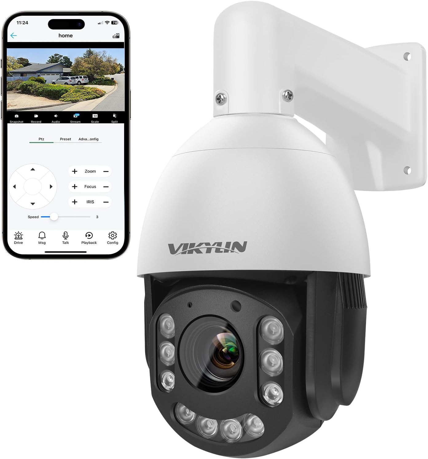 Compatible with Hikvision 4K 8MP PTZ IP POE Camera Outdoor, Pan Tilt ...