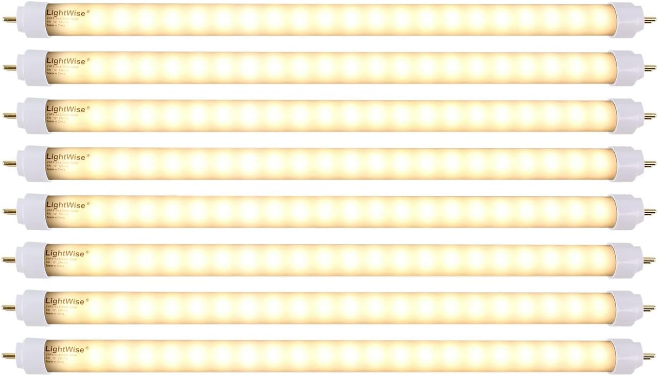 LightWise LWL4W30-F8T5 8pack 3000 Kelvin Warm White 4W LED Tube Direct ...