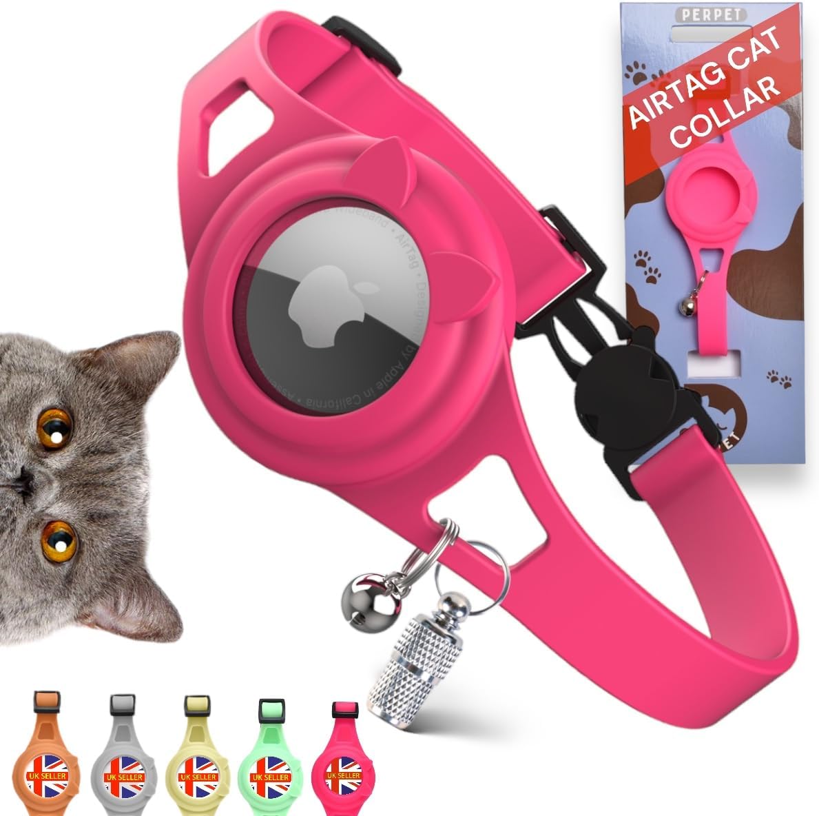 Hypoallergenic Apple Airtag cat collar, Cat Tracker collar. Cat tracker ...
