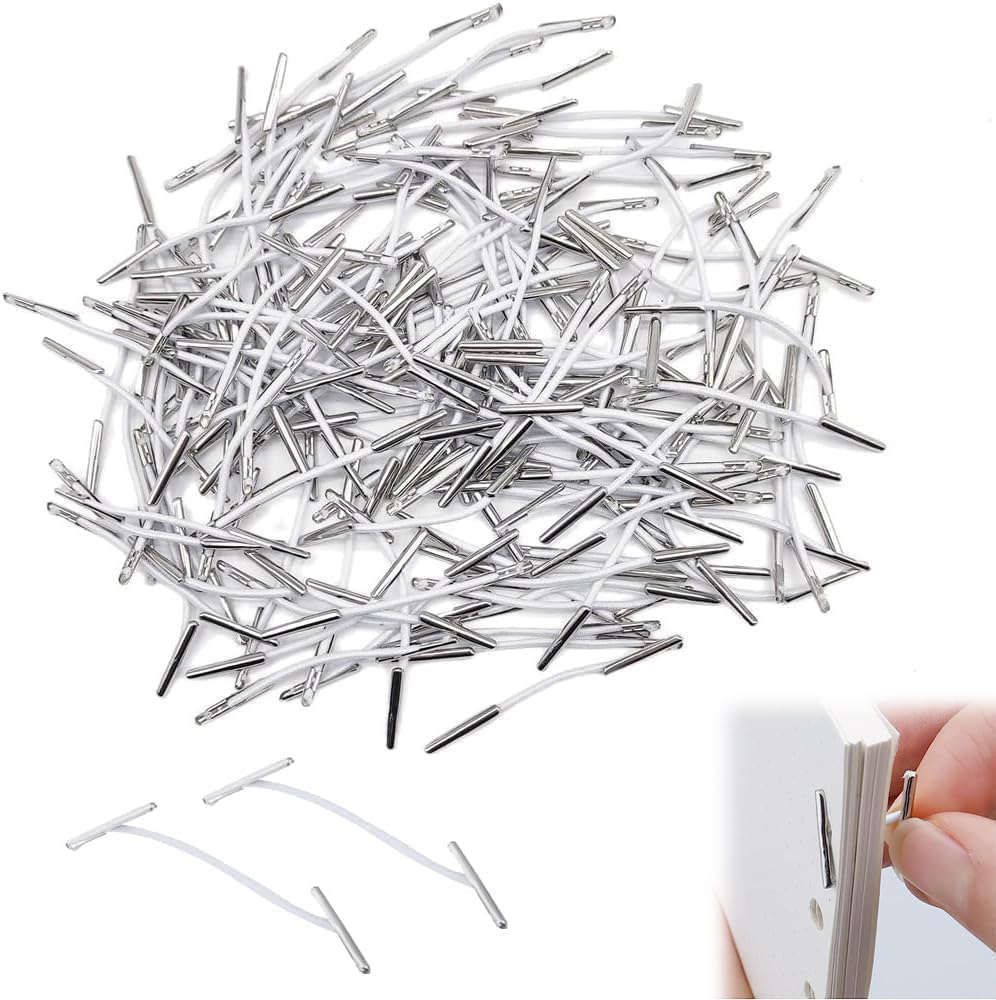 Metal Treasury Tags, 100 Pcs Paper Ties Metal-Ended Kit Elasticity ...