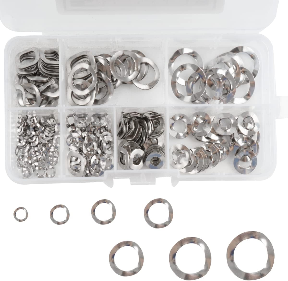 Amazon.com: Hilitchi 295-Pcs 304 Stainless Steel Spring Wave Washer ...