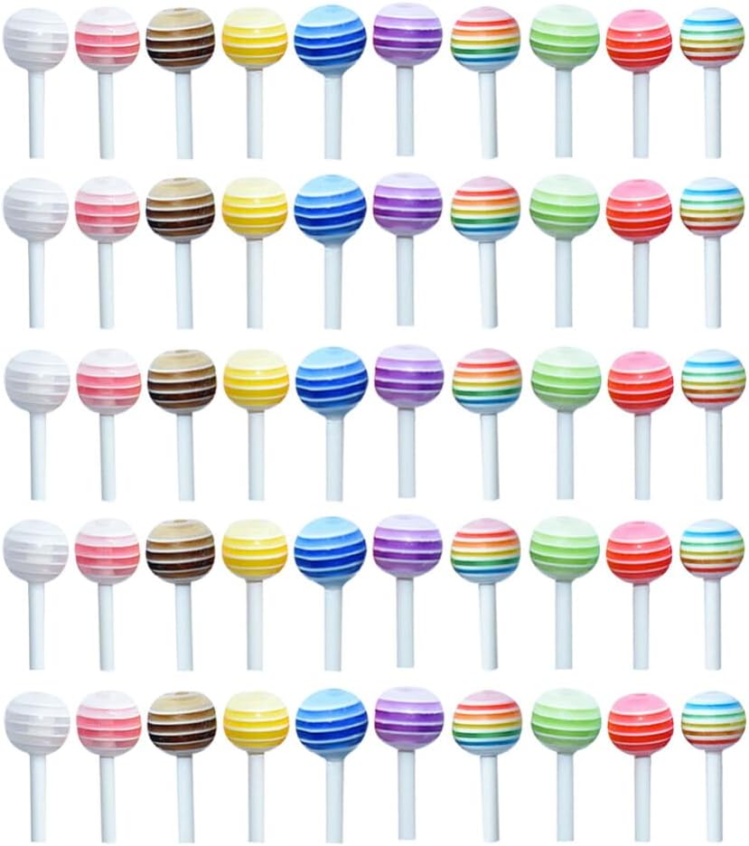 Amazon.com: ibasenice Mini Rainbow Swirl Lollipop 50pcs Mix Colors Tiny ...