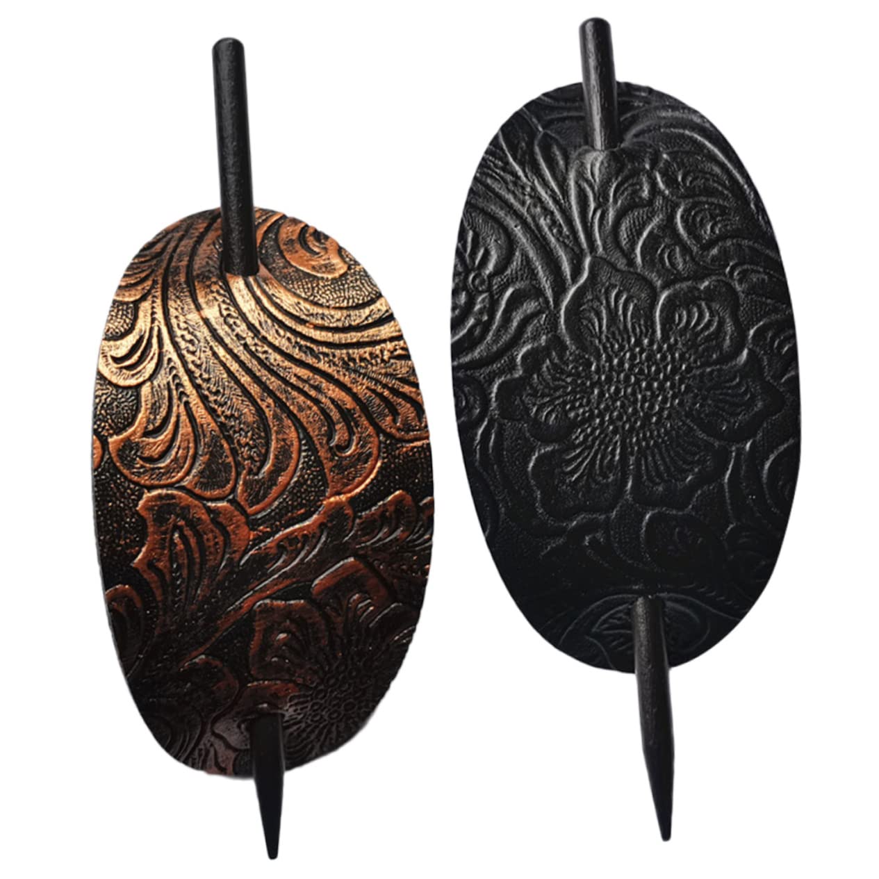 Amazon.com : Beavorty Leather Barrette with Stick Hair Bun Holder, Hair ...