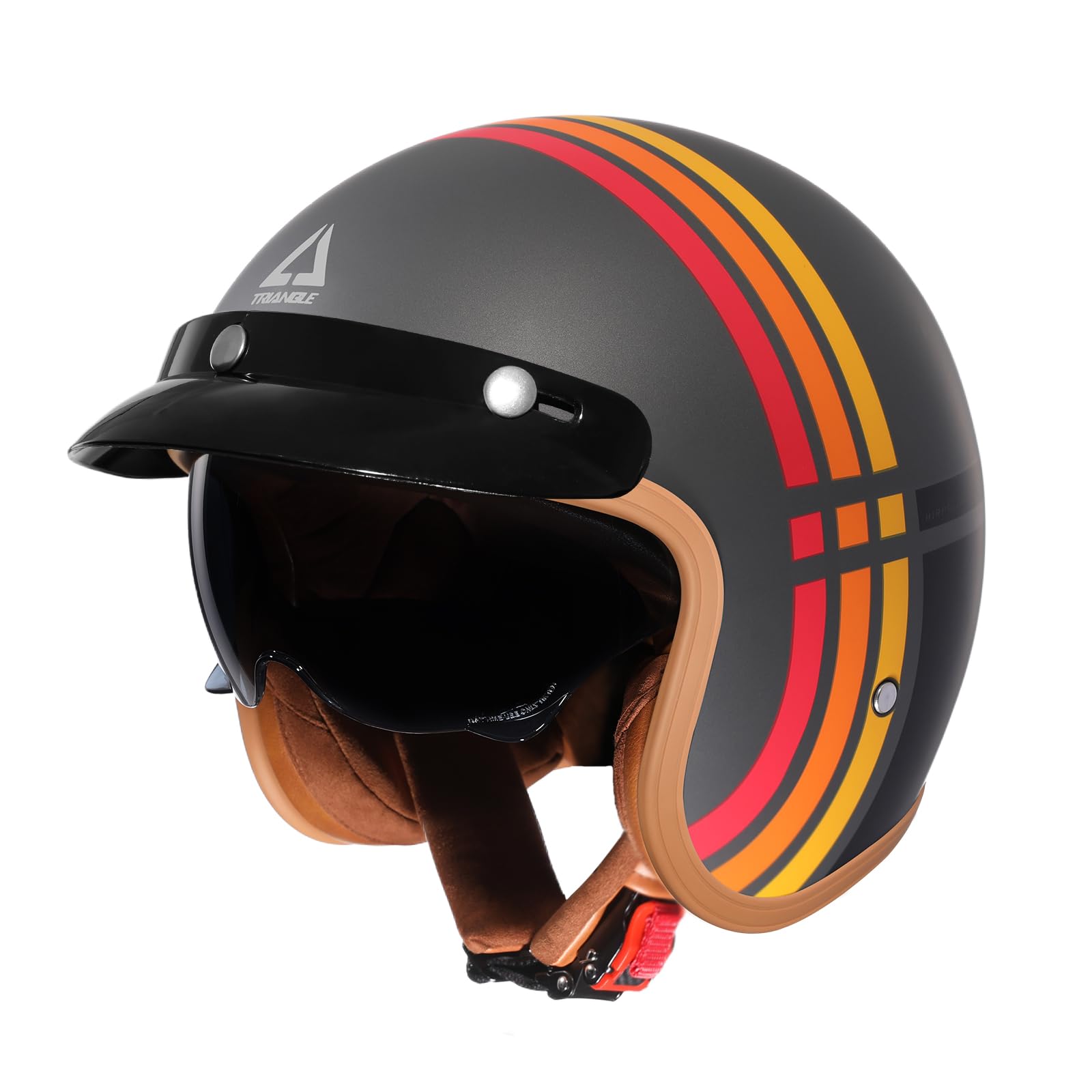 Snapklik.com : TRIANGLE Open Face Motorcycle Helmet 3/4 Retro Helmets ...