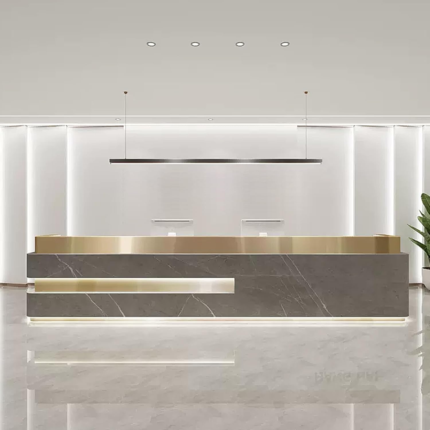 Amazon.com: 68IN Modern Wooden Reception Desk - High-Low Countertops ...
