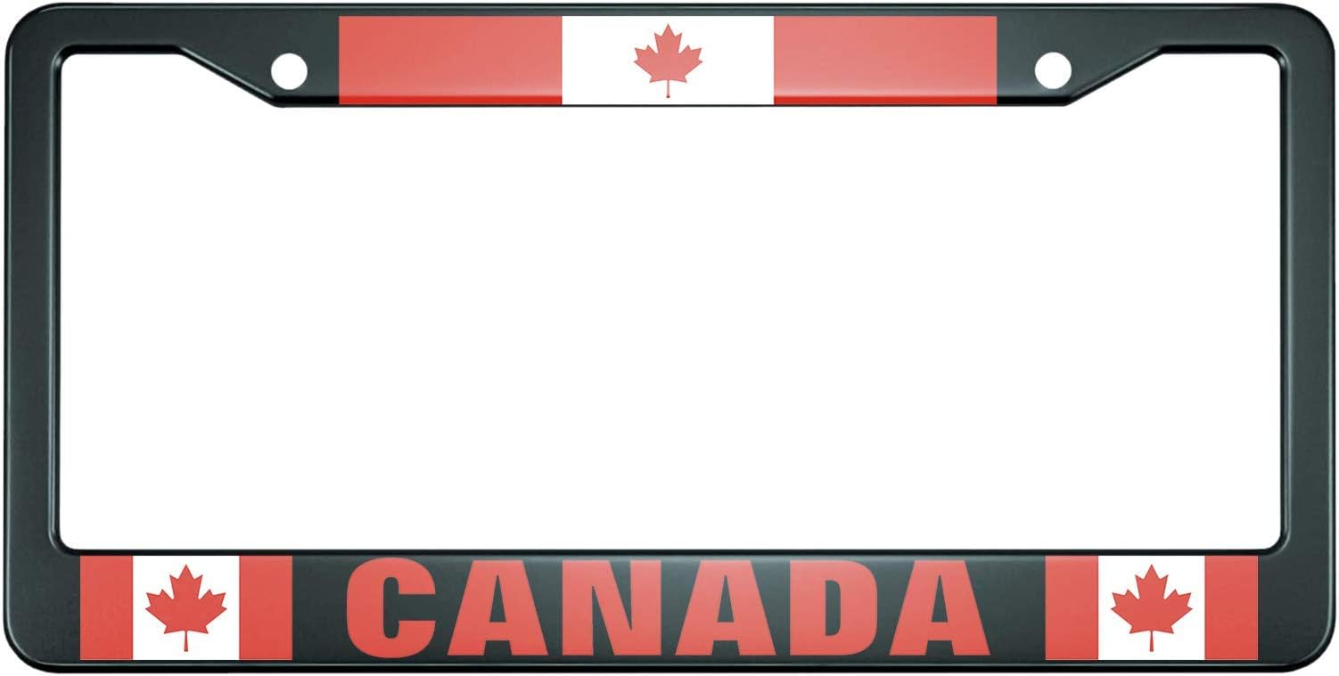 Amazon.com: HOSNYE Canada License Plate Frame The Canadian Flag Metal ...