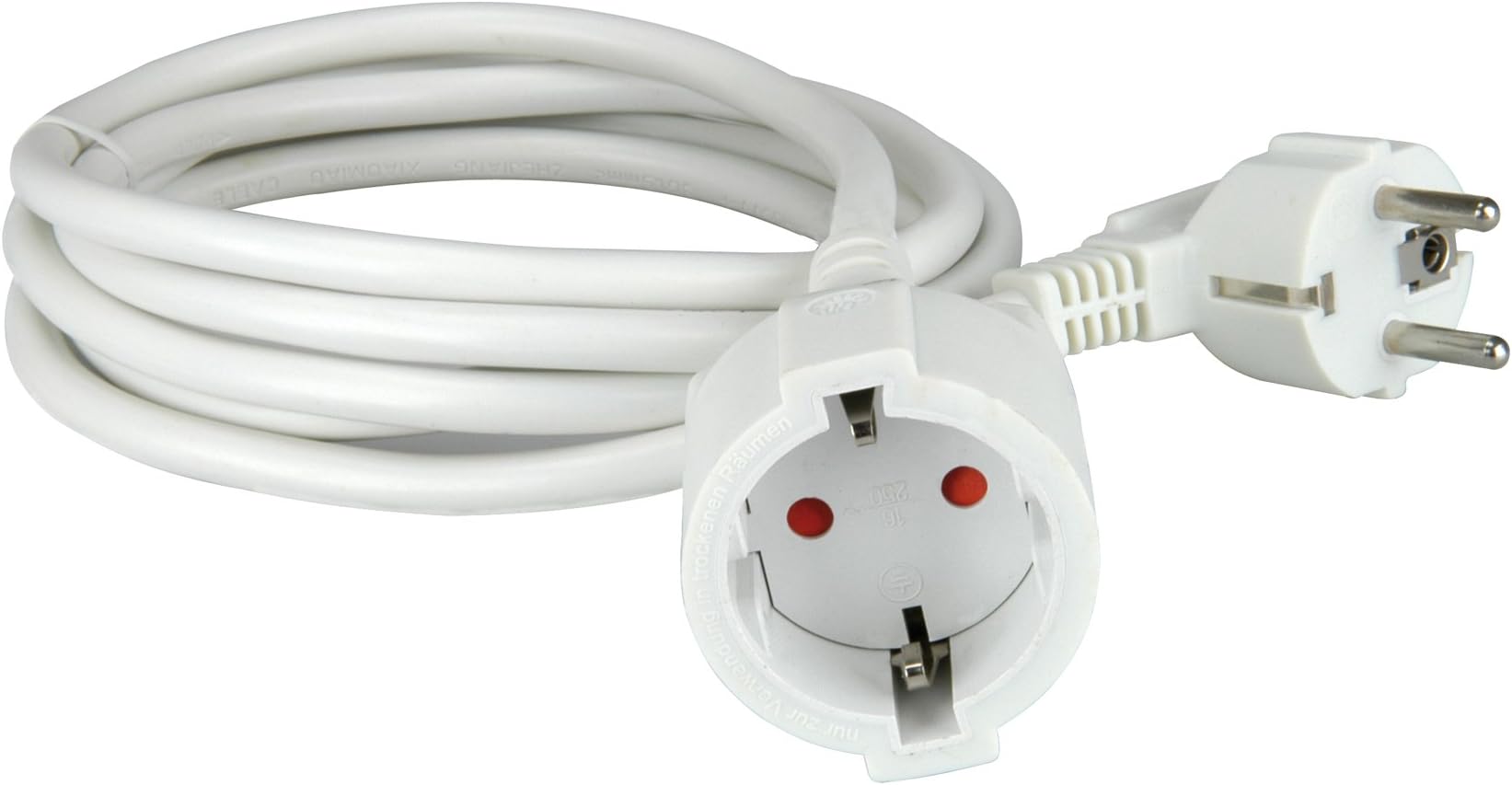 Unitec 405851 - Prolunga schuko H05VV-F3G1, 5 mm², 2 m, bianco : Amazon ...