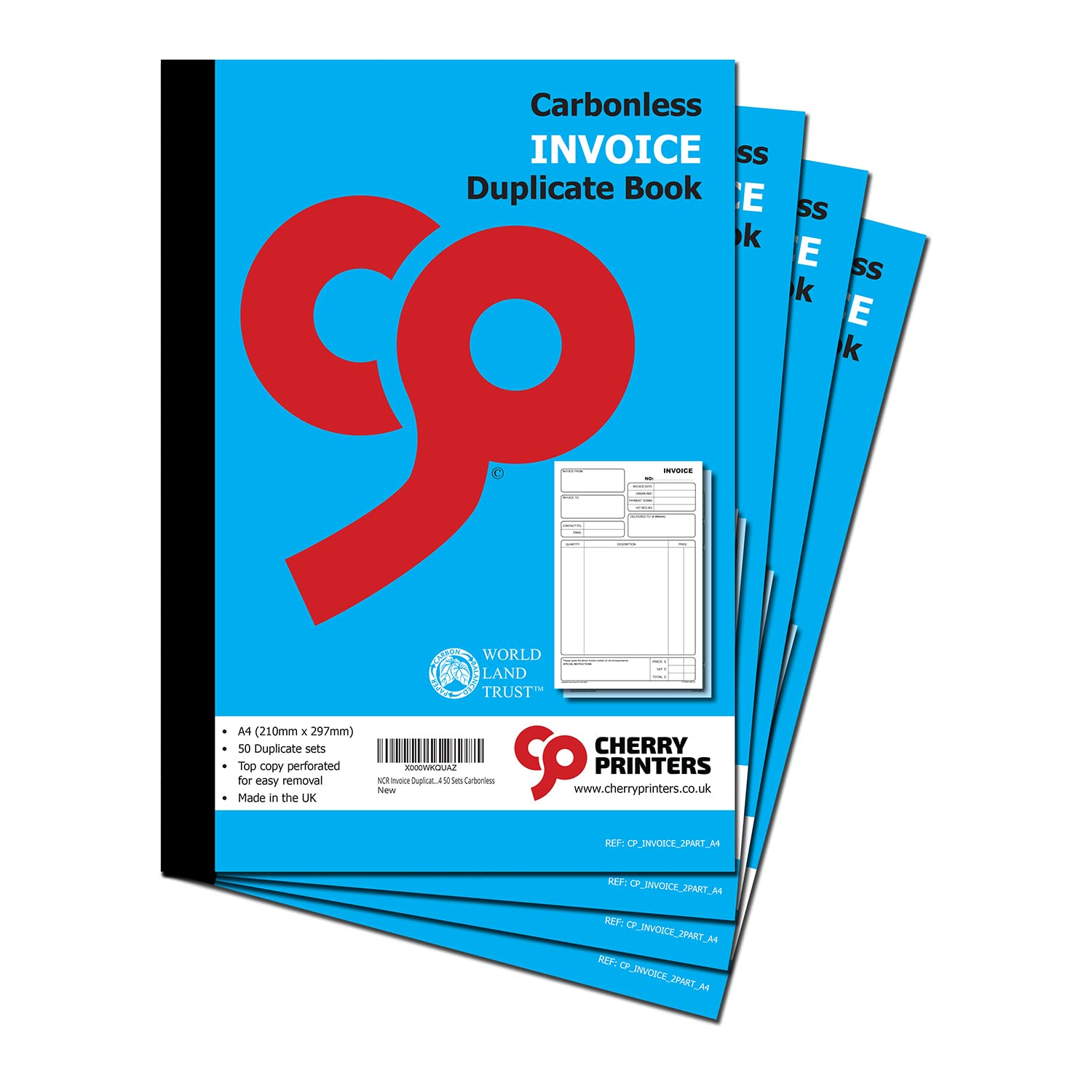 Cherry Carbonless NCR Invoice Book | Duplicate Book | A4 | 50 Sets ...