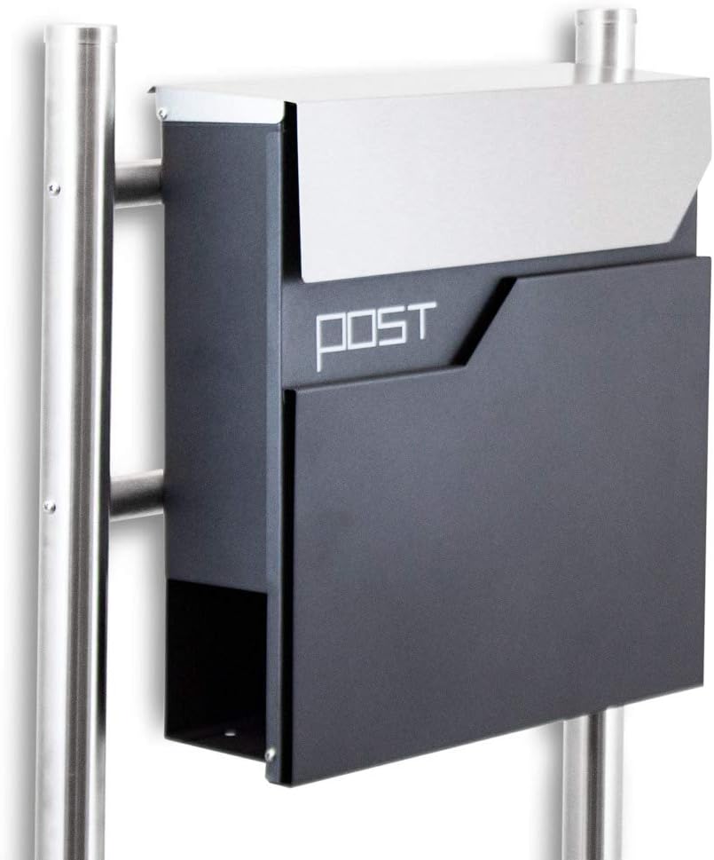 LZQ Modern Neu Design-Briefkasten Gebürstetes Edelstahl Postkasten mit ...