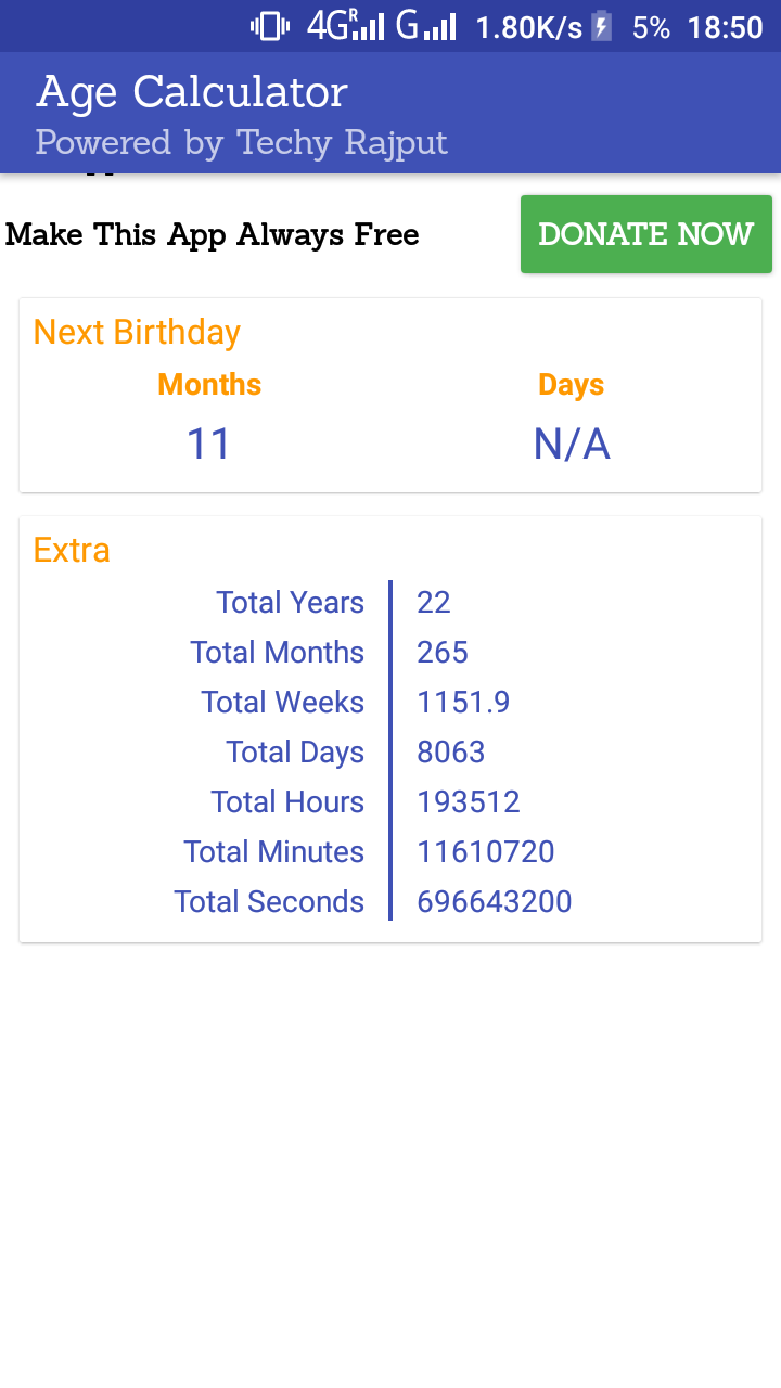 Age Calculator - App on Amazon Appstore