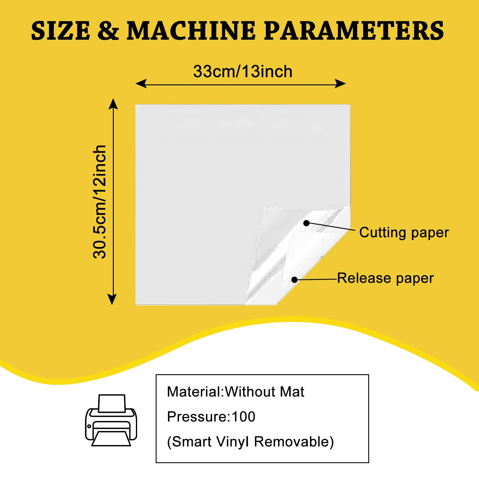 Snapklik.com : UCEC White Removable Vinyl, 14pack, Matless Cutting, 13 ...