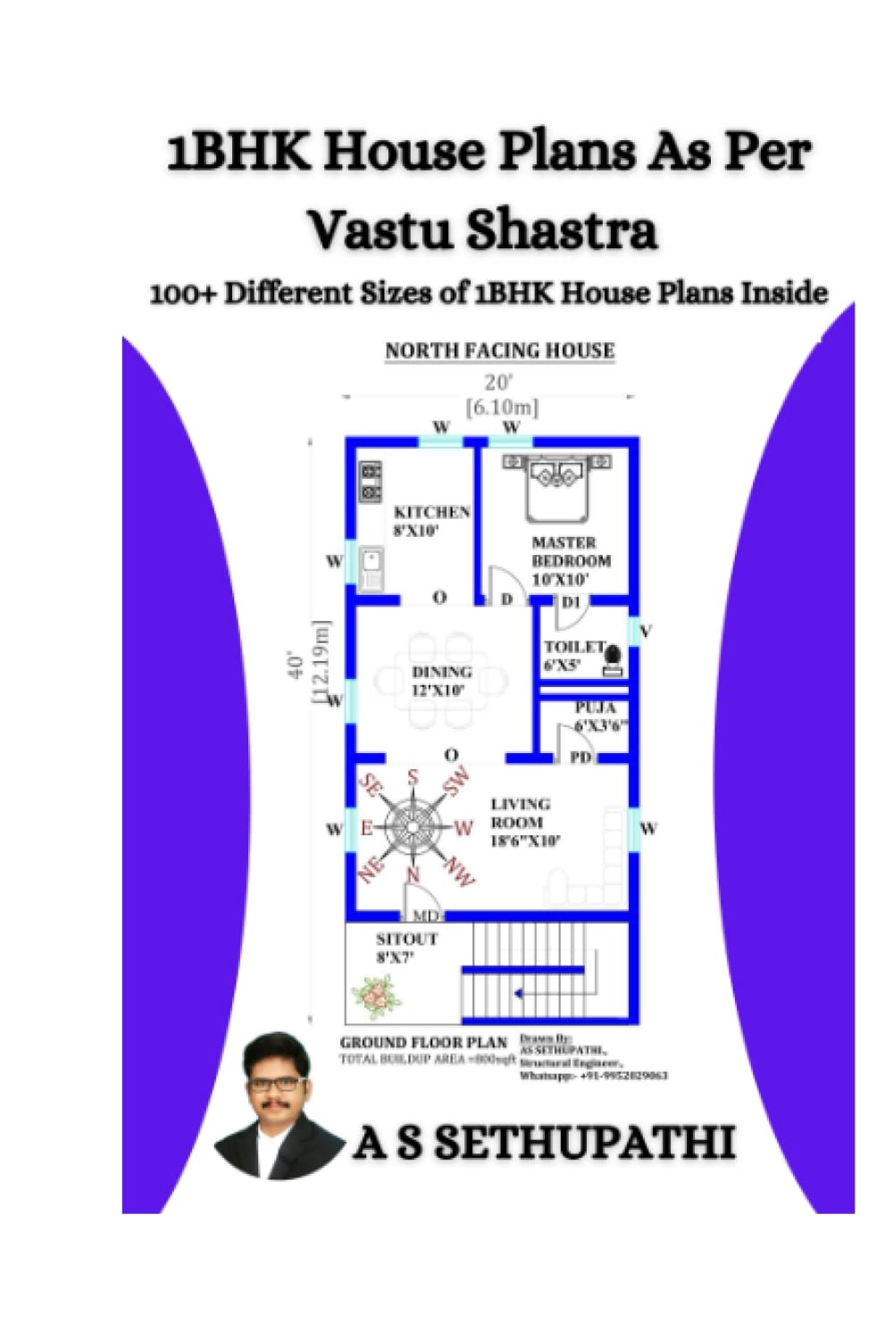 Buy 1 BHK House Plans As Per Vastu Shastra: (100+ Different Sizes of 1 ...