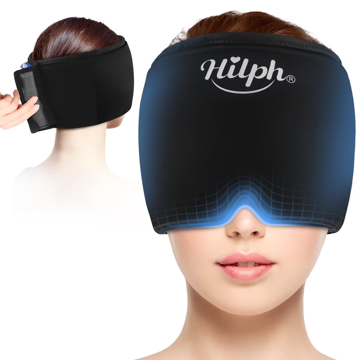 Hilphadjustable Migraine Gel Ice Pack Head Wrap For Headache Relief ...