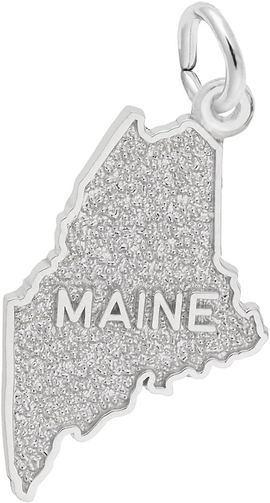 Amazon.com: Maine Charm In Sterling Silver, Charms for Bracelets and Necklaces: Clothing, Shoes ...